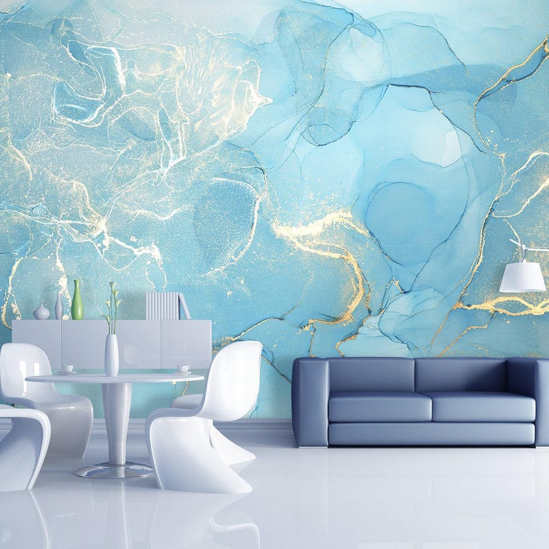 Blue Marble Wallpaper - Etsy