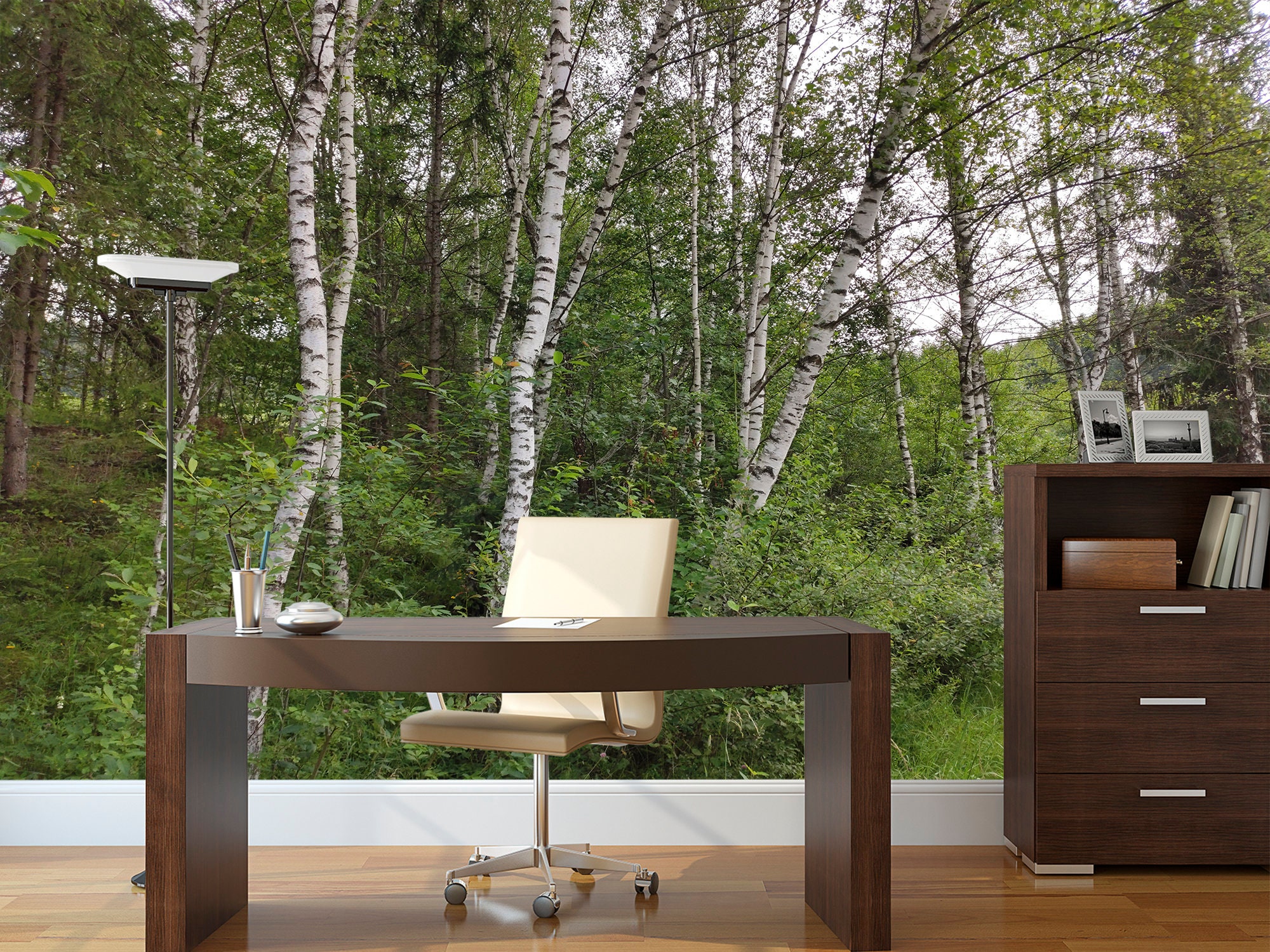 Birch Forest Wall Mural. Nature Landscape Mountain Wallpaper. - Etsy