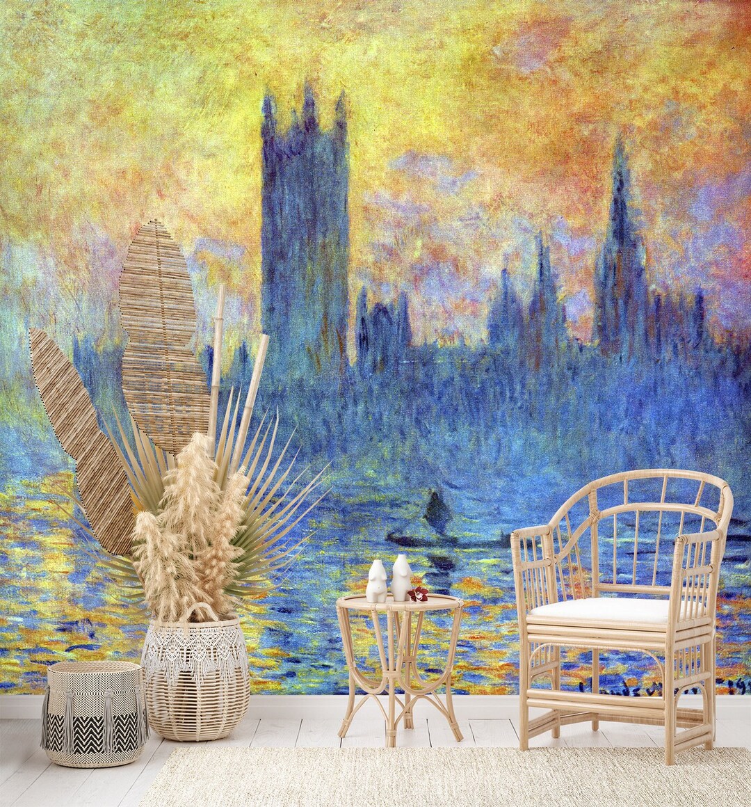 London Parliament by Monet Wall Mural, Impressionism Wallpaper Self ...