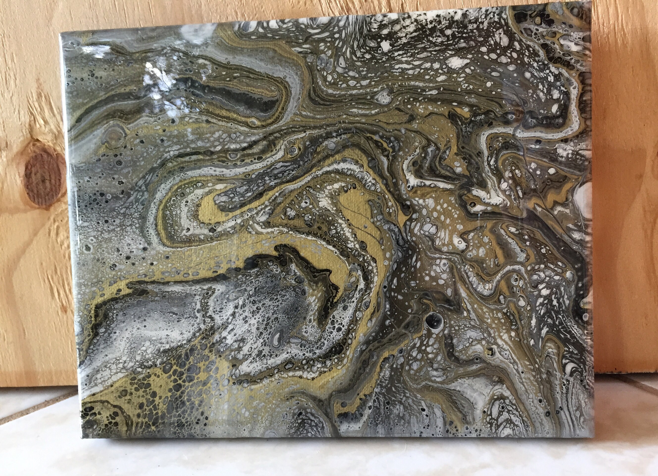 Gold and Black, Marble, Flow Art, Fluid Art, Abstract, Acrylic Pour ...