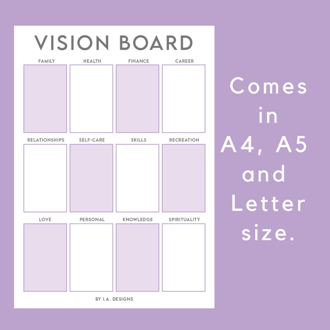 Vision Board Printable - Etsy