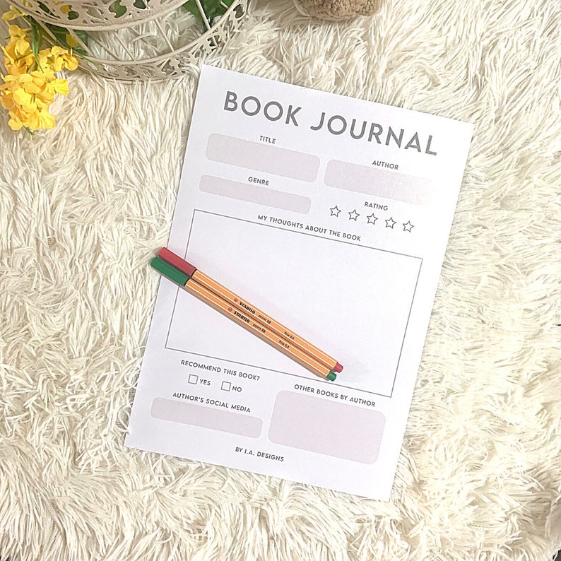 Book Journal Printable - Etsy