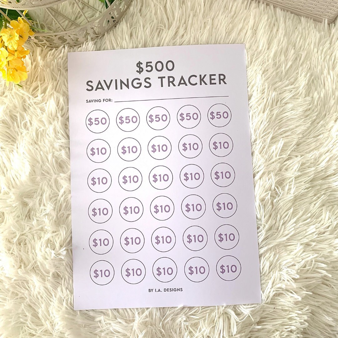 Savings Tracker 500 Printable - Etsy