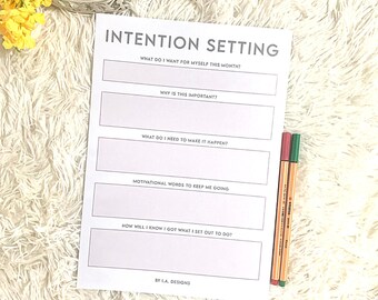 Intention Setting Printable Insert A6 - Etsy