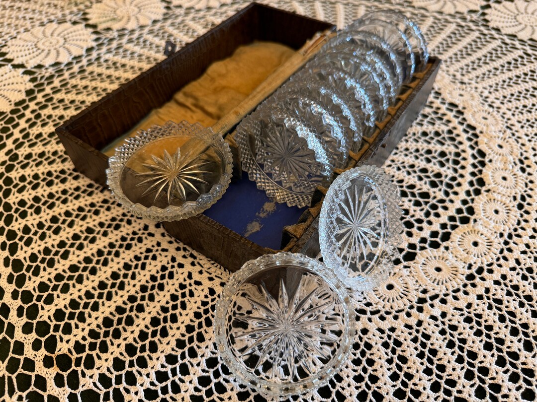 Vintage Crystal Coasters 12 Pieces in the Original Box 50s/60s - Etsy