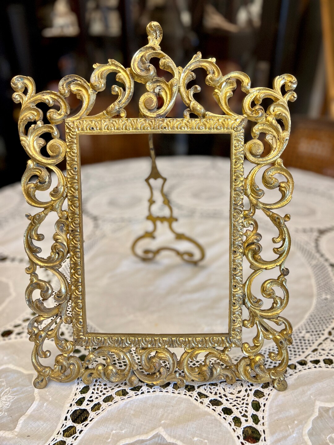 Photo Frame Vintage Brass Rectangular Decorative Desk Picture - Etsy