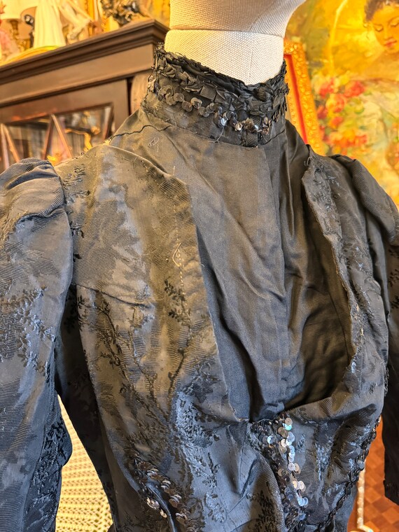 Antique black Victorian style jacket, long sleeve und… - Gem