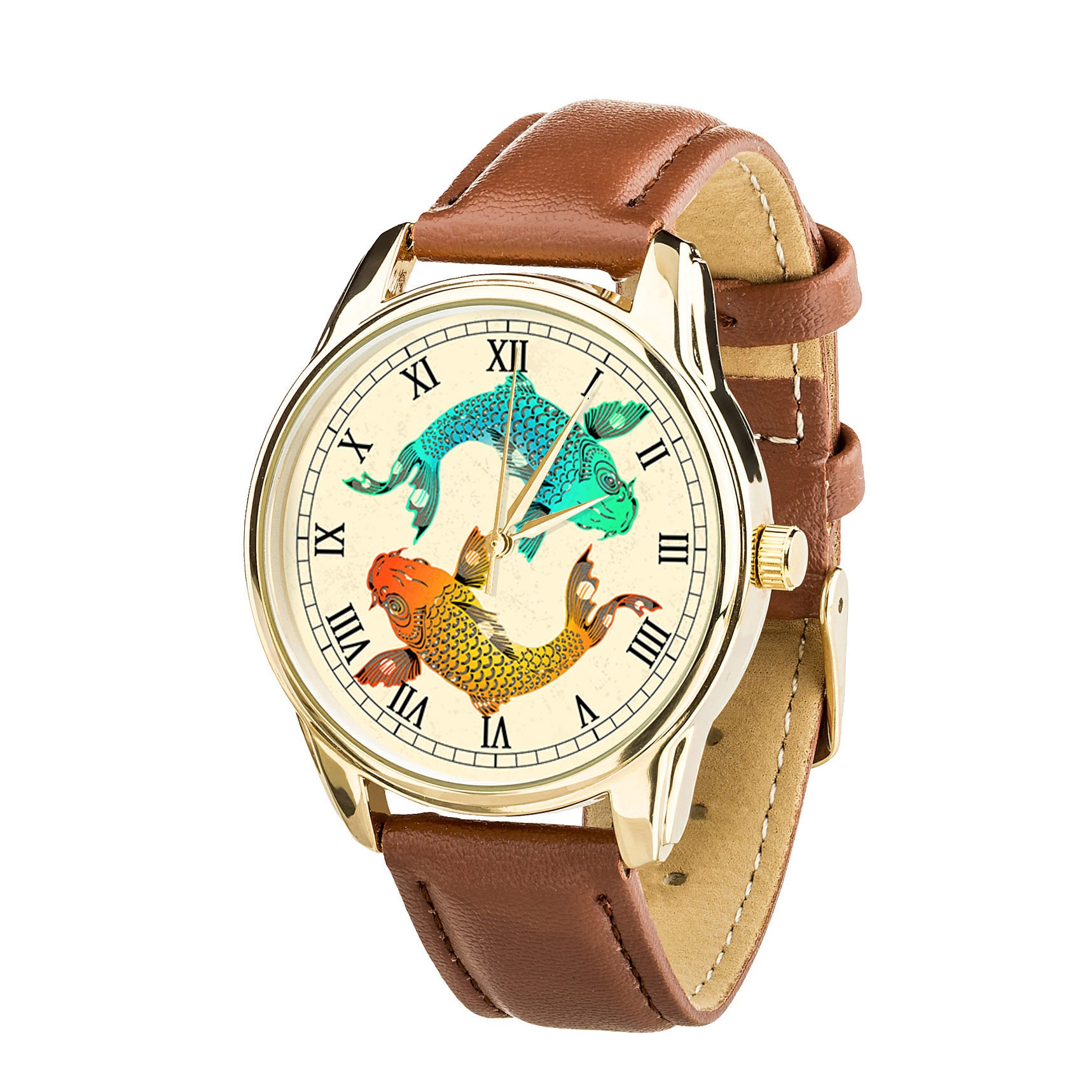 Koi Fish Art Watch Yin Yang Fish Wrist Watch Koi Carp | Etsy