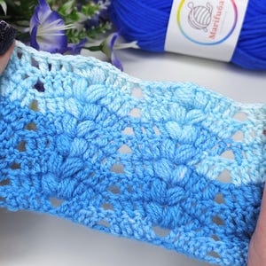 Crochet Pattern Puff Ripple Stitch Blanket, Afghan, Rug, Stitch Step by ...