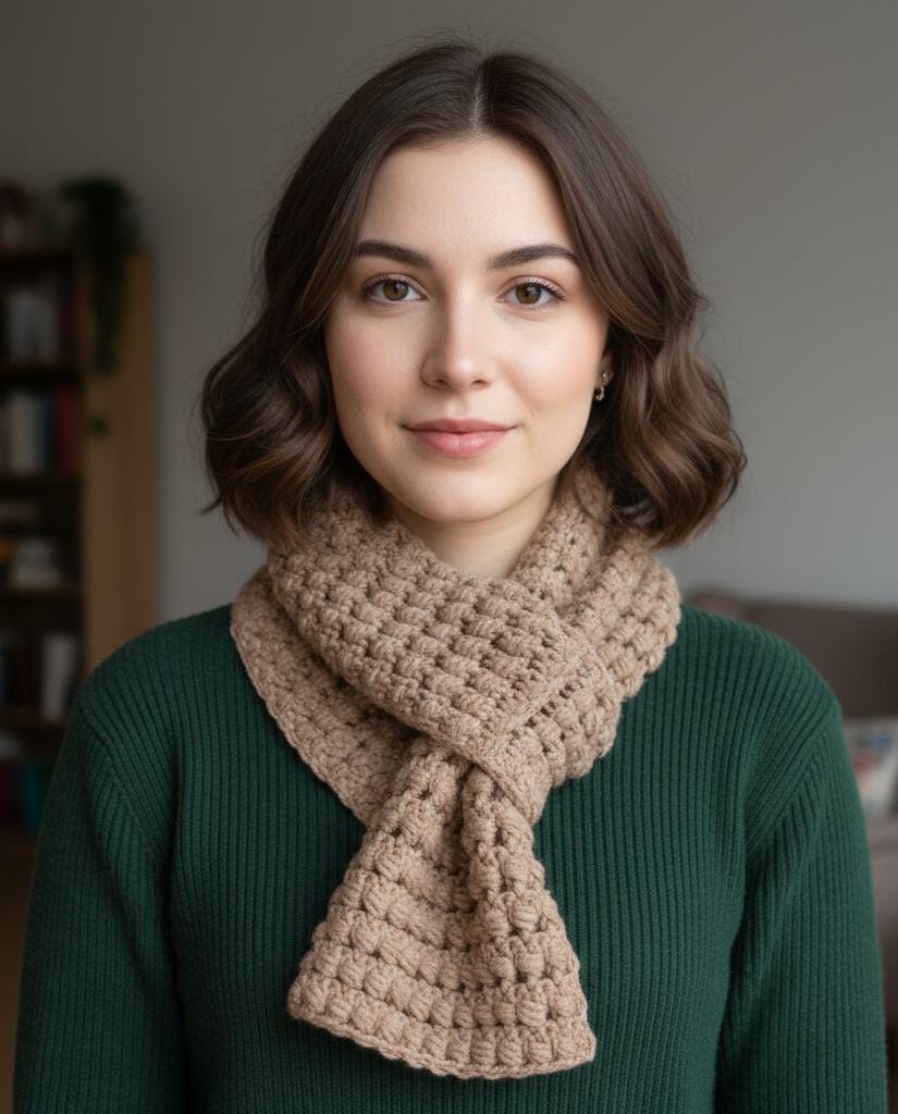 Very Simple Crochet Side Puffs Stitch Scarf Pattern Pdf + Video - Etsy