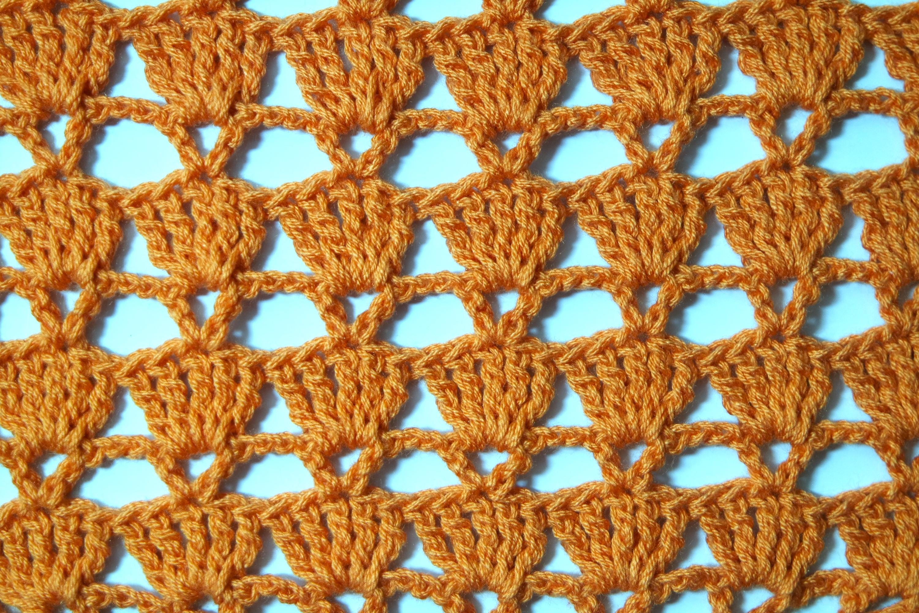 Crochet Pattern Column Shell Stitch Blanket, Afghan, Rug, Step by Step ...