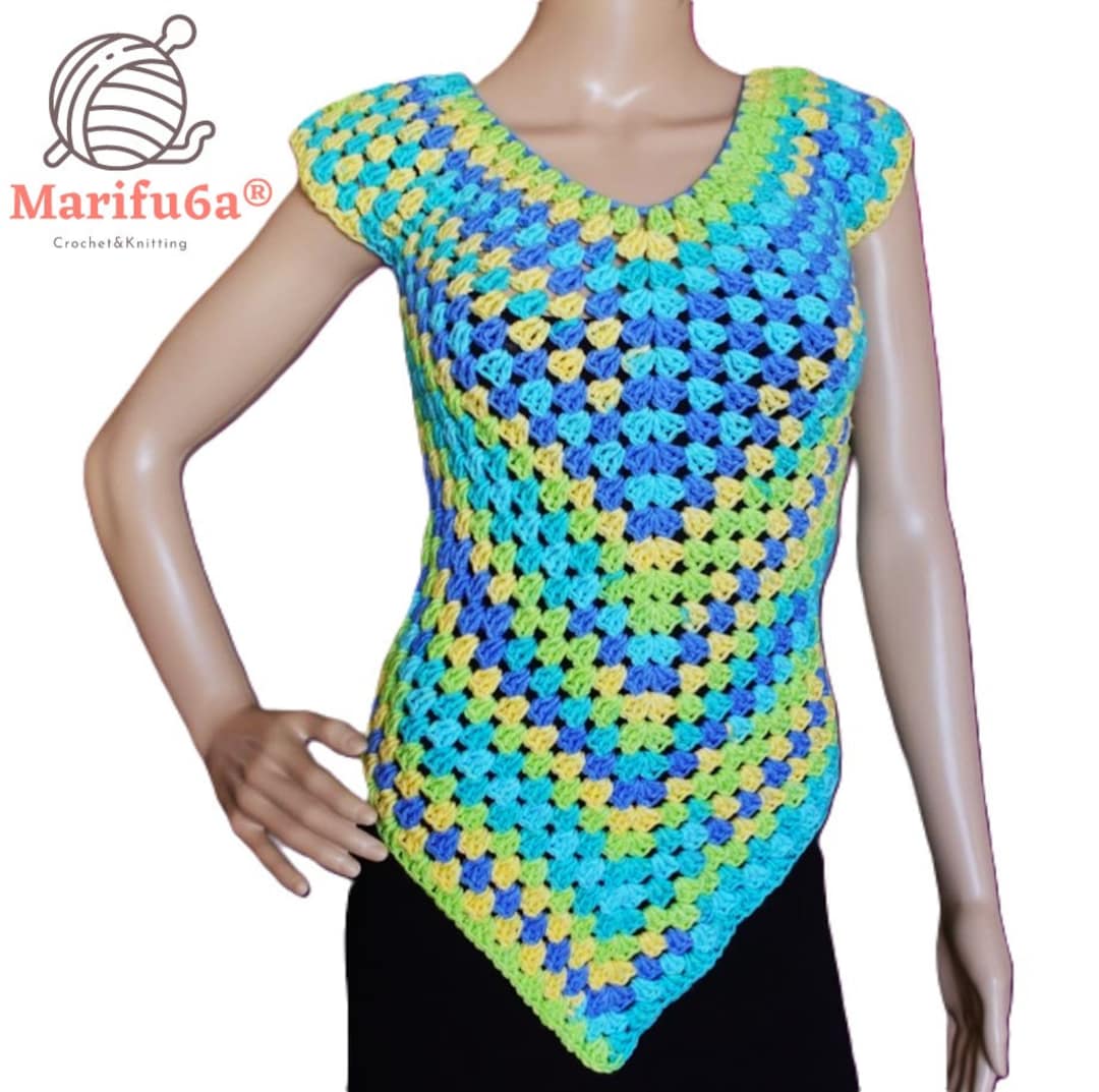 Crochet Easy Diagonal Top All Sizes for Beginners Pattern Pdf + Video ...