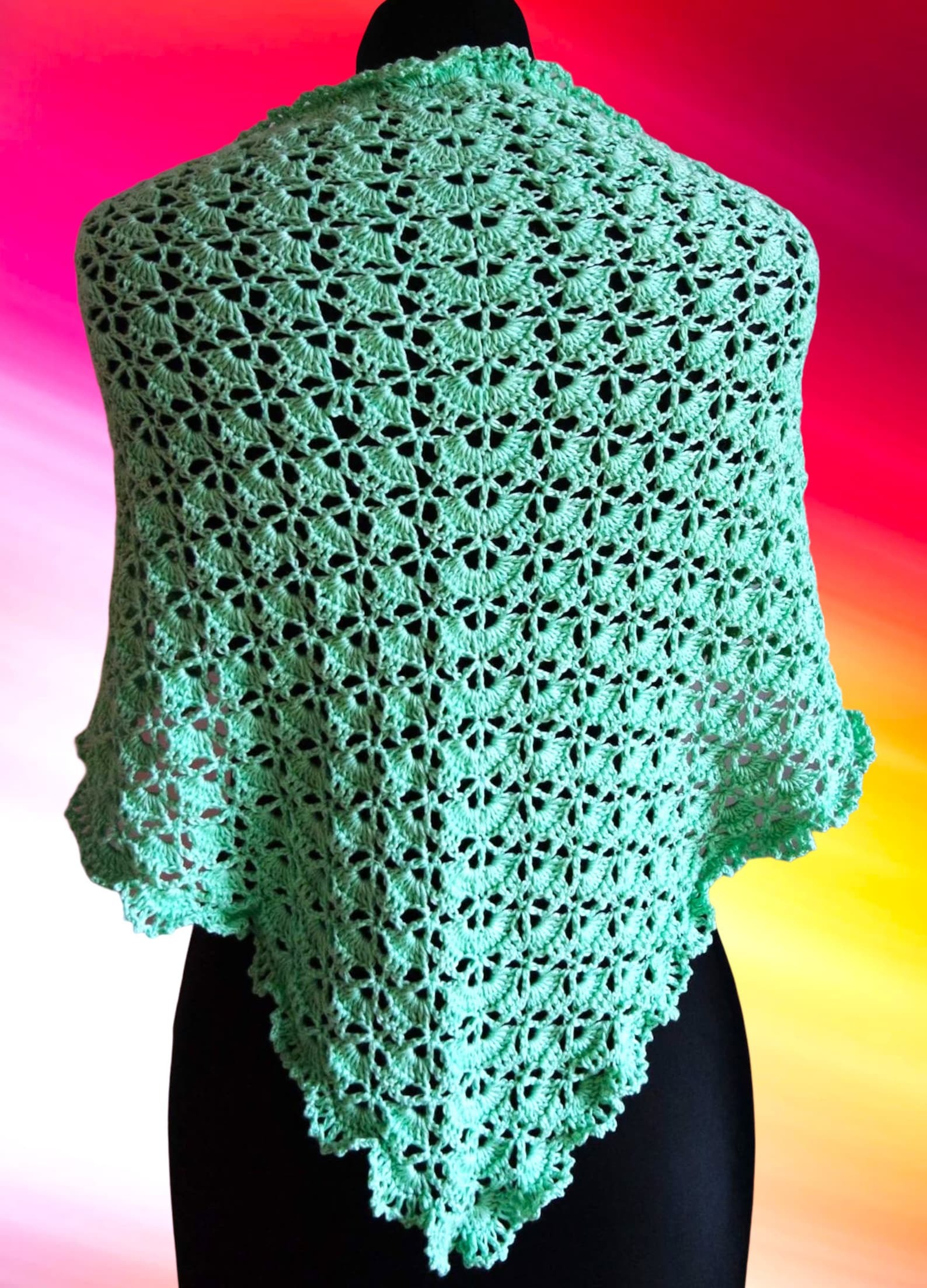 Spring Crochet Triangle Wrap Shawl Pattern Pdf - Etsy