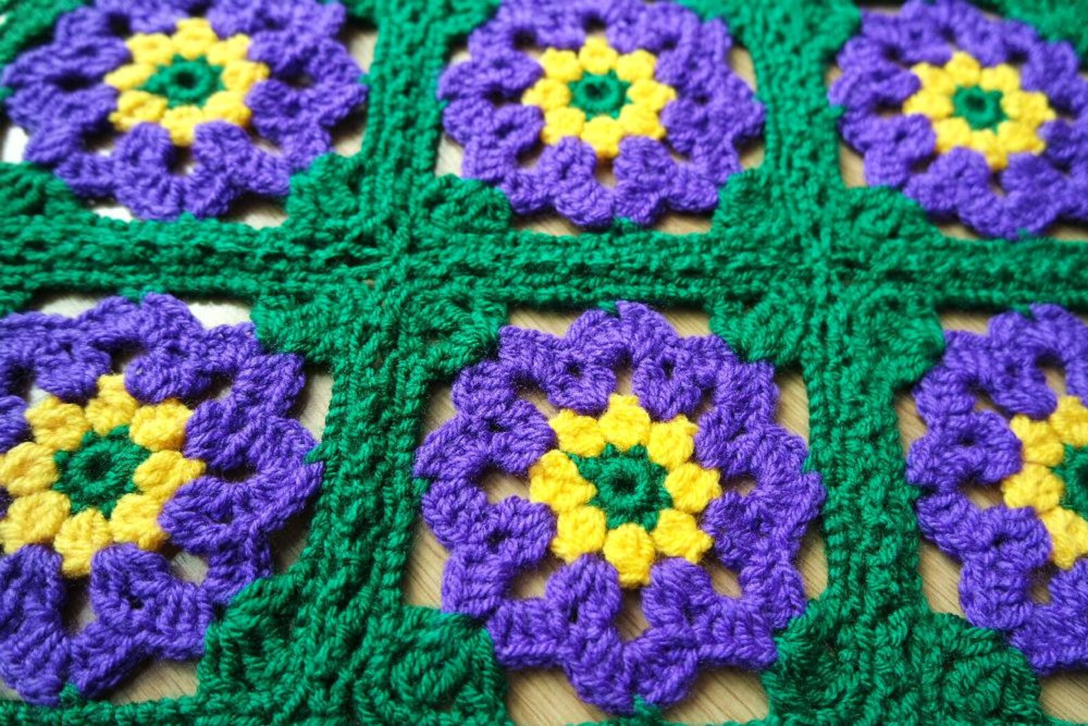 Crochet Pattern Violet Flower Blanket Afghan by Marifu6a - Etsy Ireland