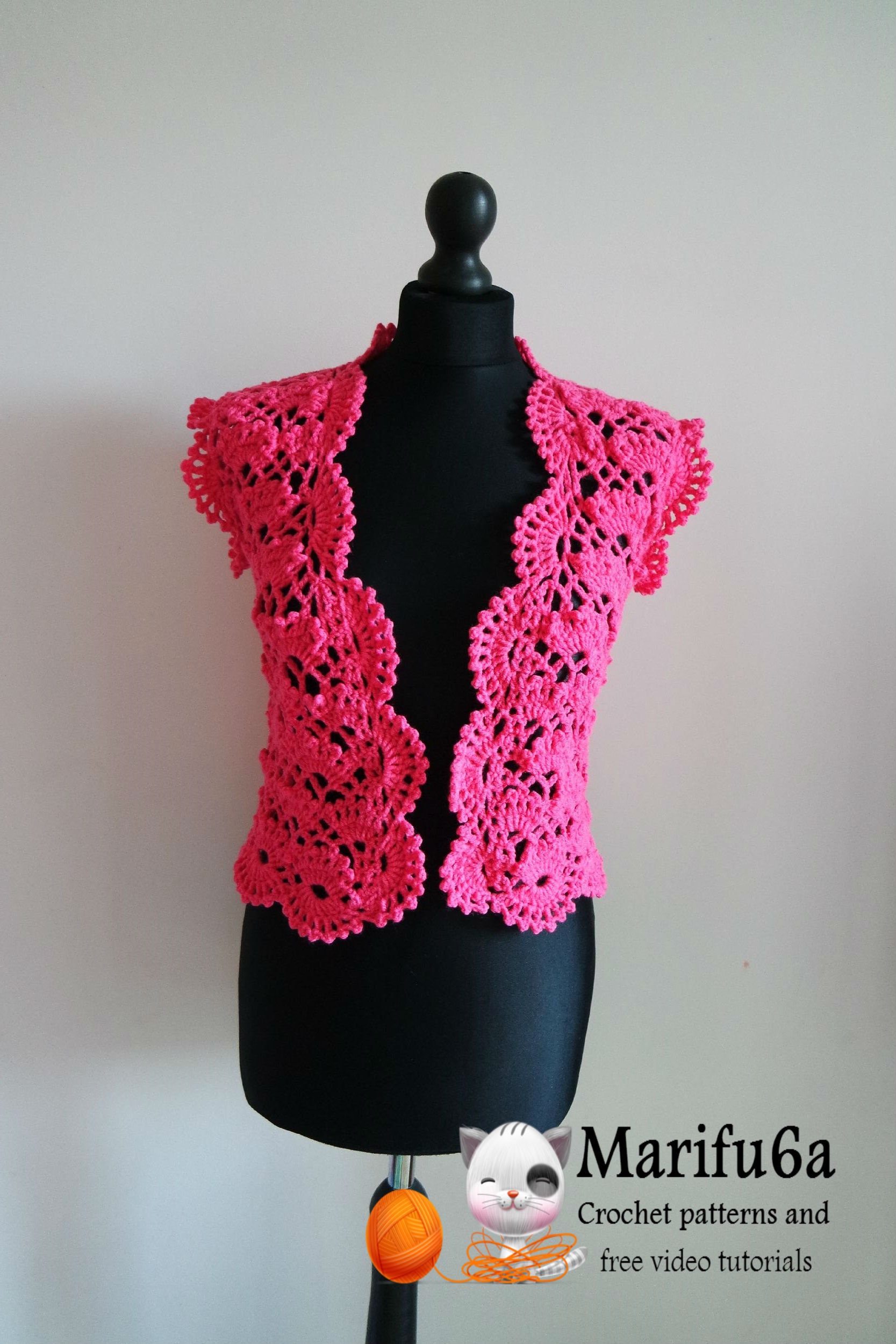 Crochet Shell Bolero Shrug Pattern Pdf 85 by Marifu6a - Etsy Ireland