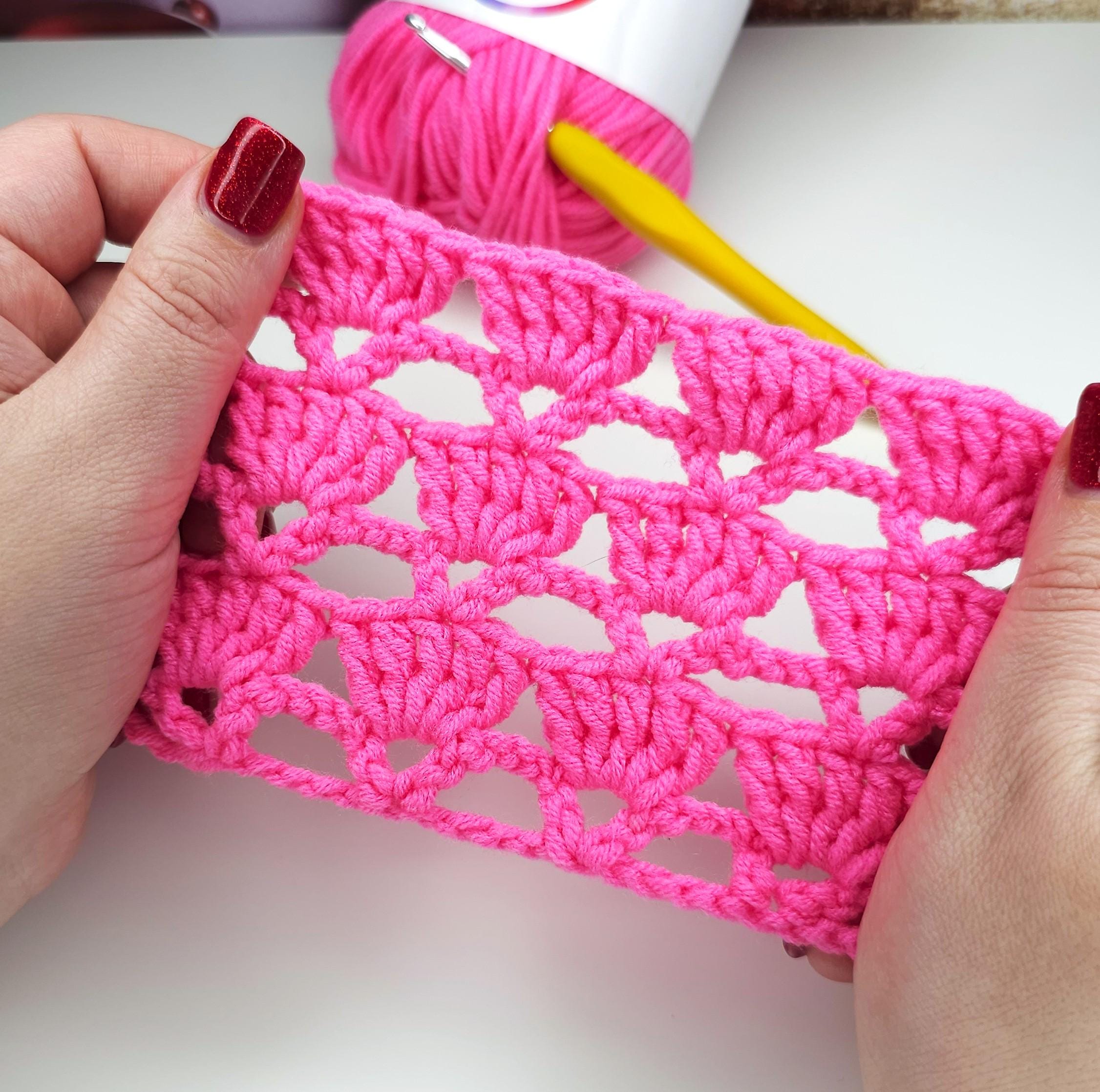 Crochet Pattern Column Shell Stitch Blanket, Afghan, Rug, Step by Step ...