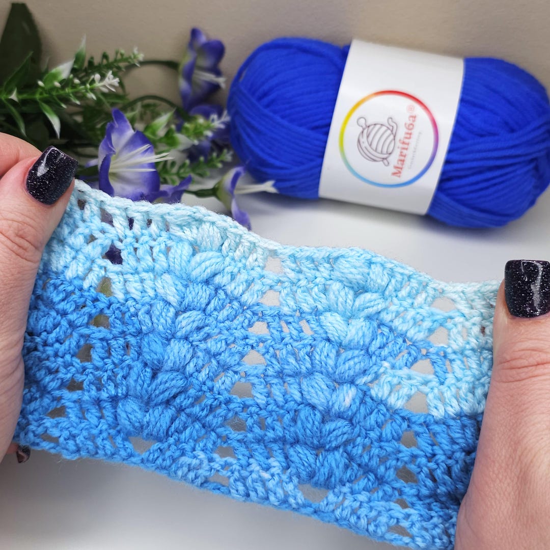 Crochet Pattern Puff Ripple Stitch Blanket, Afghan, Rug, Stitch Step by ...