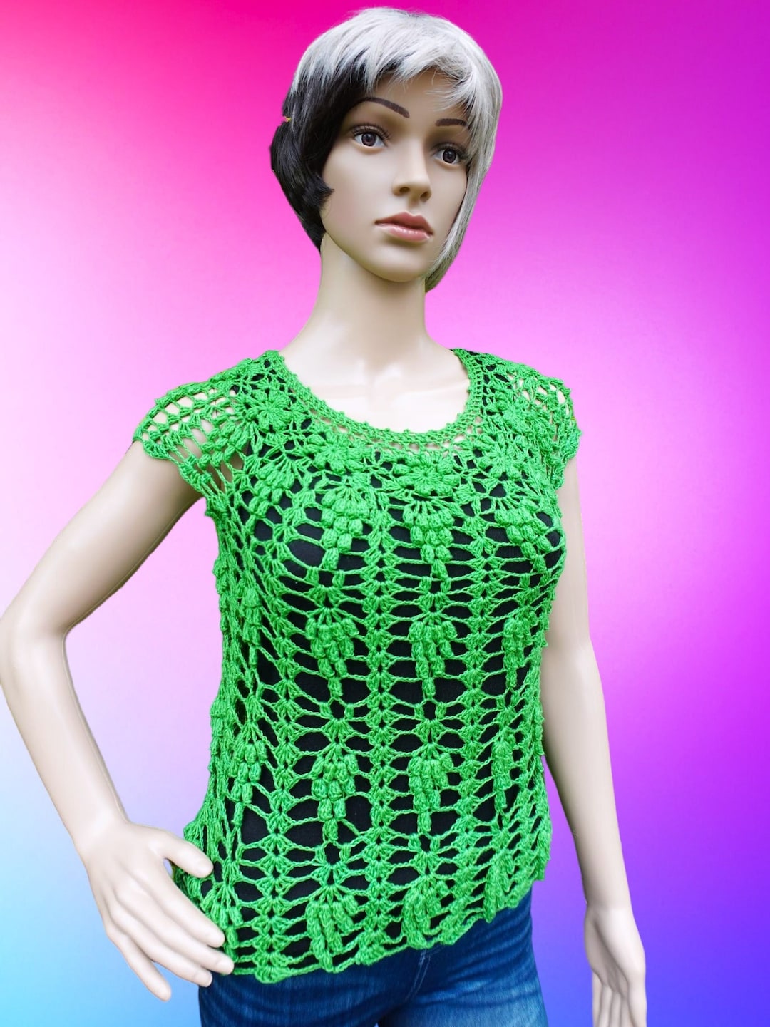 Amazing Crochet Popcorn Blouse Top Pattern Pdf - Etsy