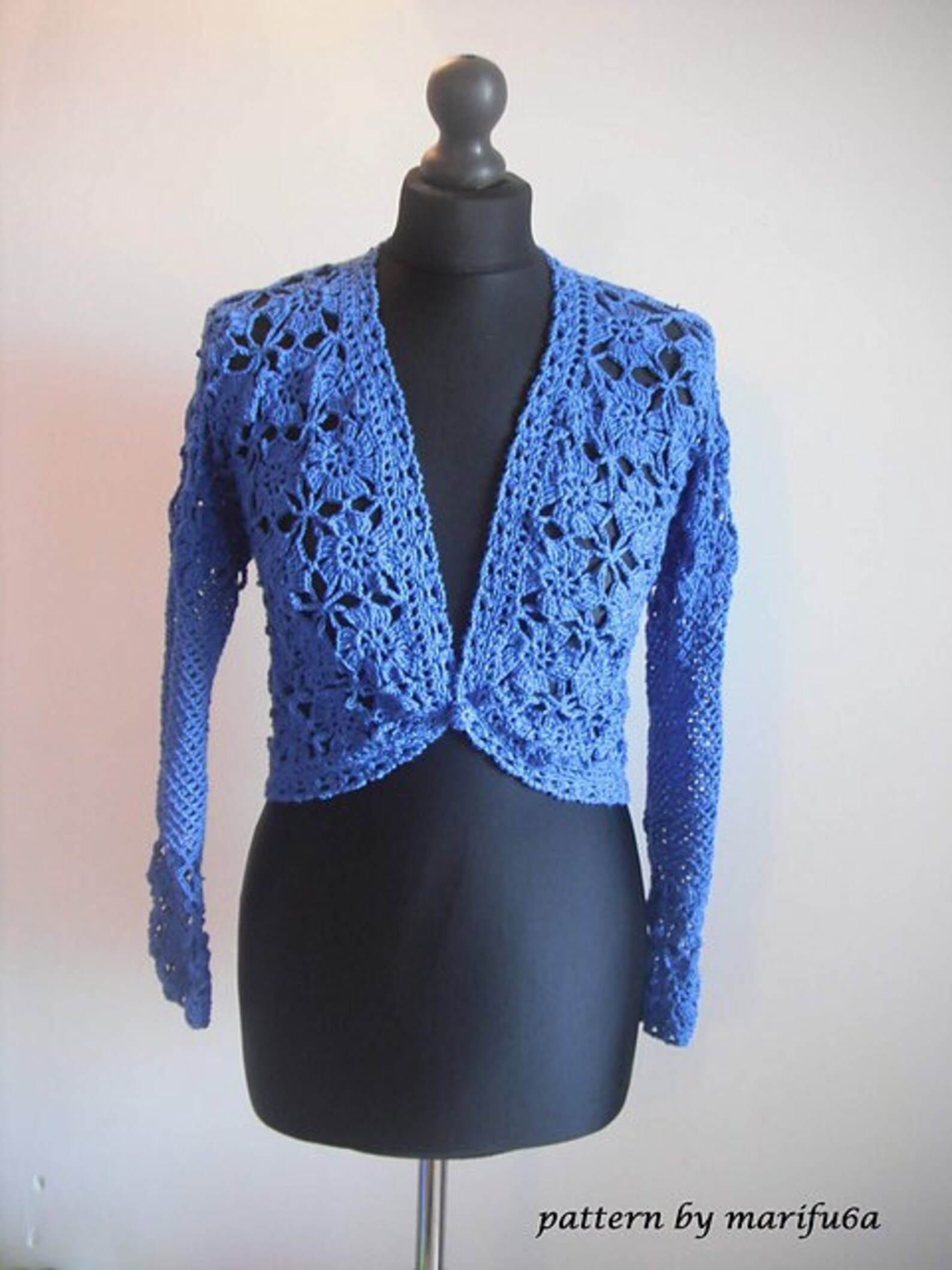 Elegant Crochet Jacket With Motifs Pattern Pdf - Etsy