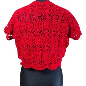 Very Easy Crochet Red Shell Bolero Pattern Pdf + Video - Etsy
