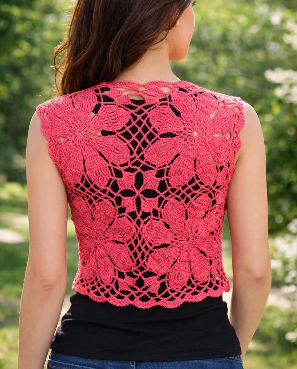 Crochet Pattern Coral Flower Bolero Shrug Tutorial + Video - Etsy