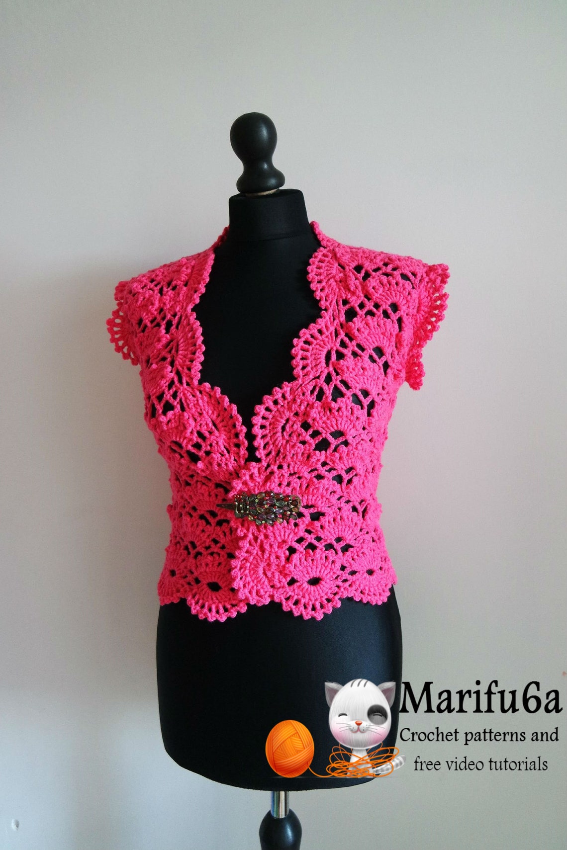 Crochet Shell Bolero Shrug Pattern Pdf 85 by Marifu6a - Etsy Ireland