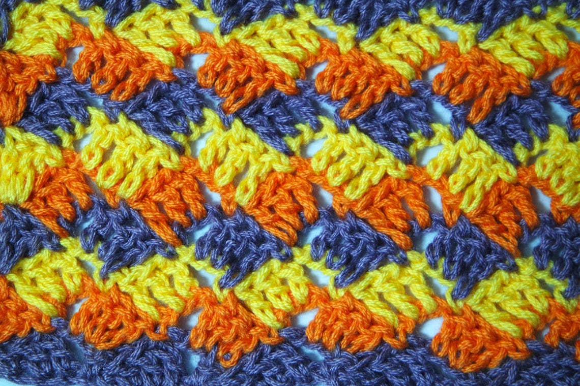 Crochet Pattern Cross Hatch Stitch Blanket, Afghan, Rug, Stitch Step by ...