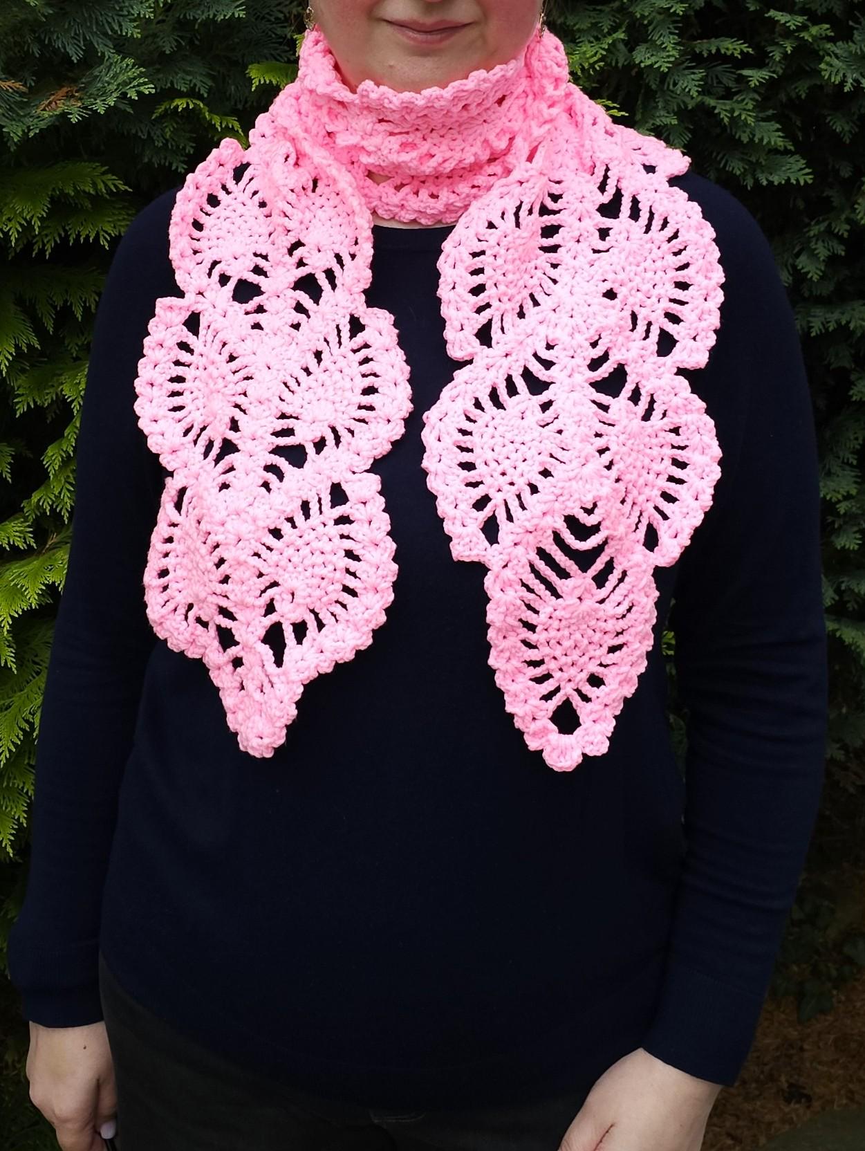 Crochet Elegant Pineapple Scarf Pattern Pdf + Video - Etsy