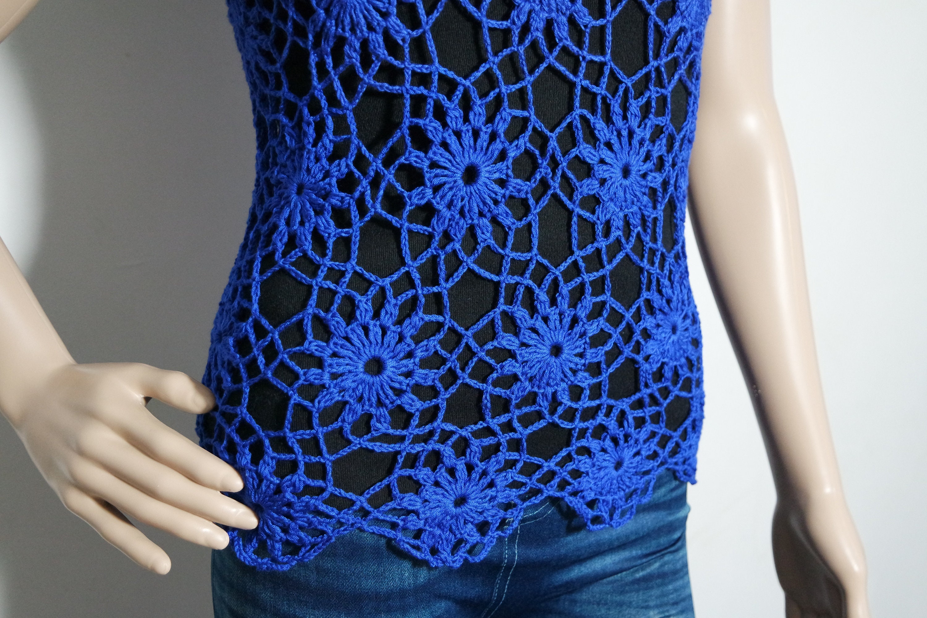 Crochet Pattern flower Motif Summer Top Blouse by Marifu6a | Etsy