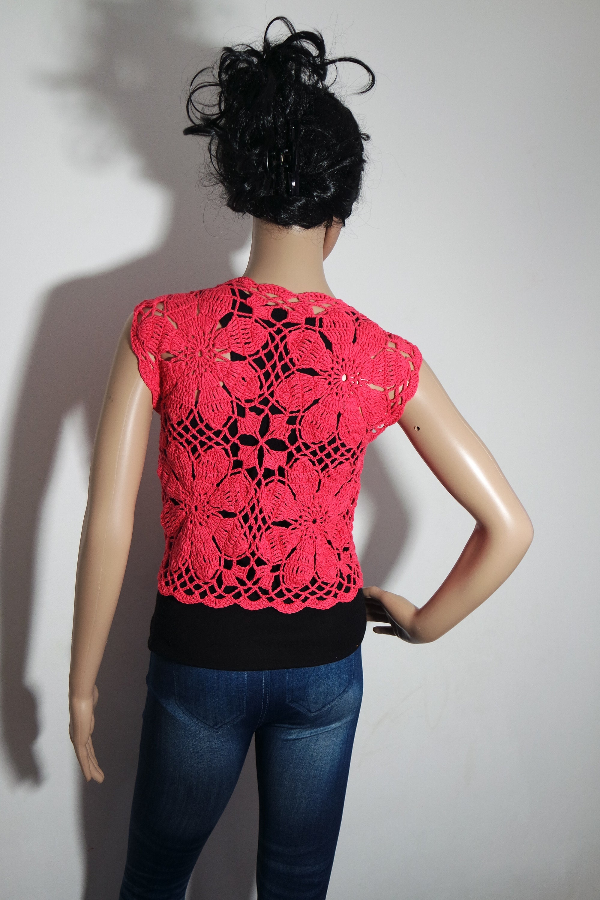 Crochet pattern coral flower bolero shrug by marifu6a | Etsy
