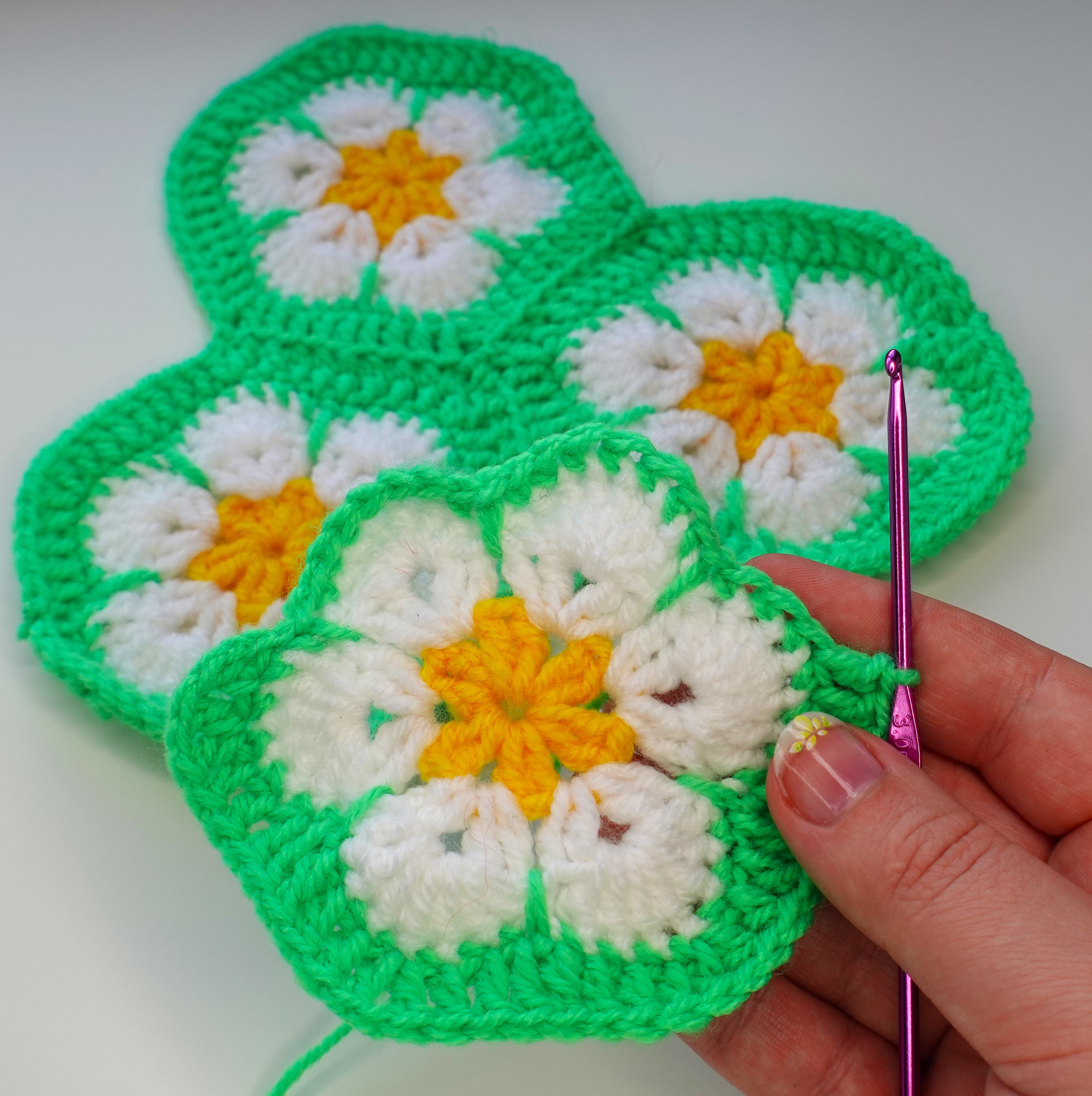 Crochet Pattern Daisy African Flower Blanket Rug Afghan Pattern Pdf ...