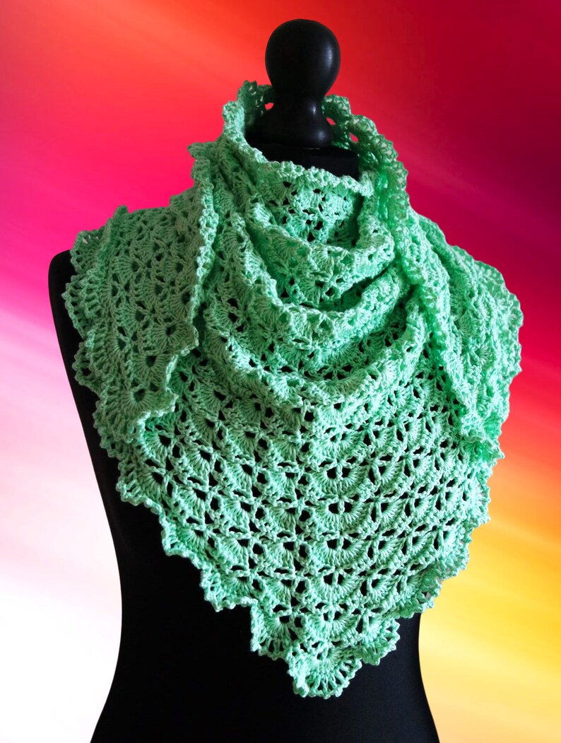 Spring Crochet Triangle Wrap Shawl Pattern Pdf - Etsy