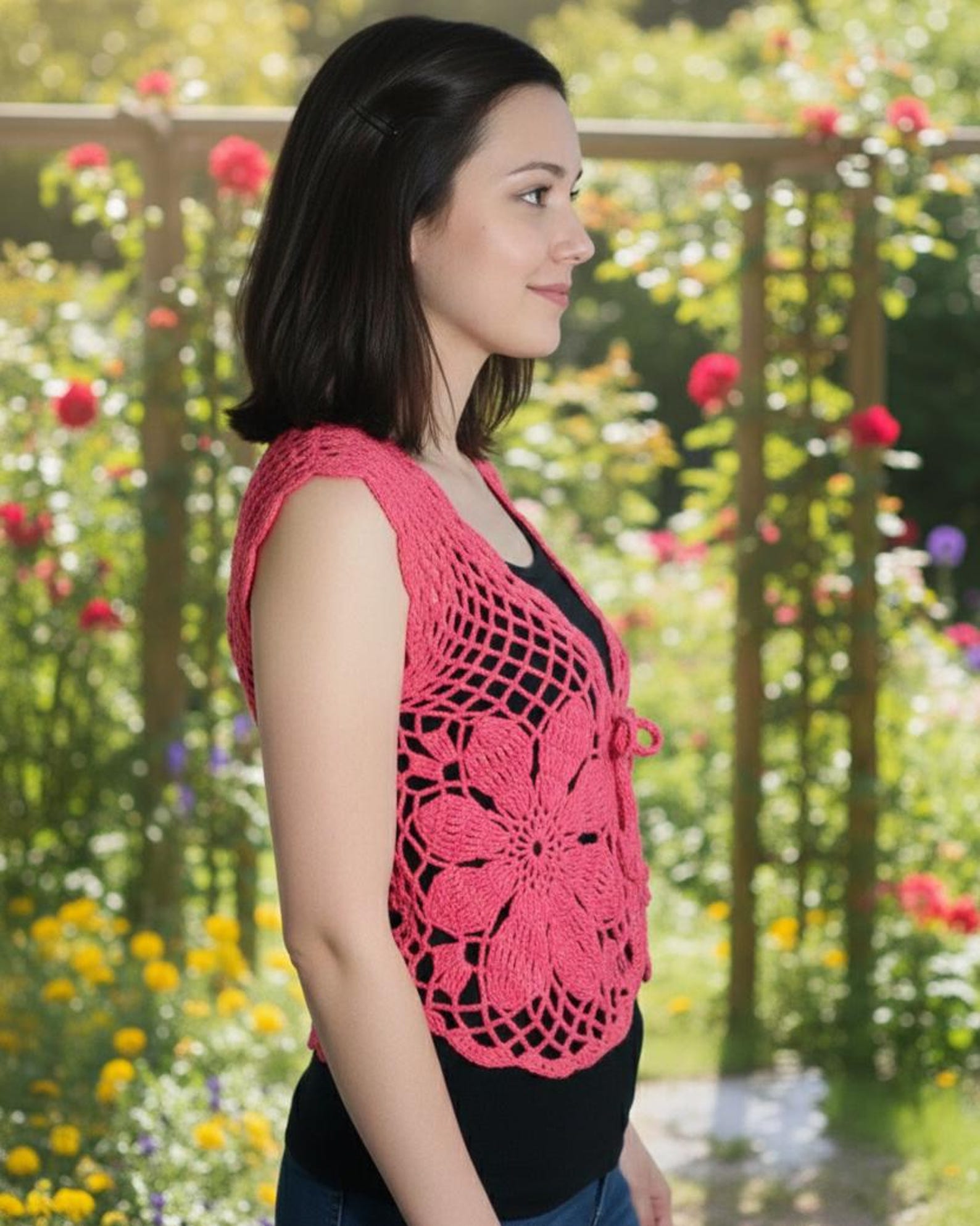 Crochet Pattern Coral Flower Bolero Shrug Tutorial + Video - Etsy