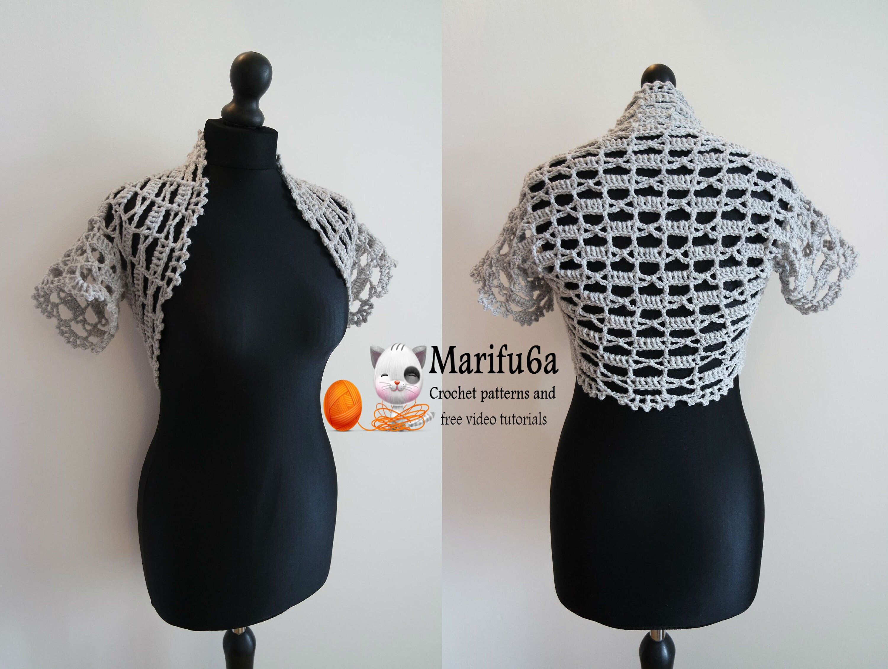Crochet Easy Bolero From One Ball Pattern Pdf 101 by Marifu6a - Etsy