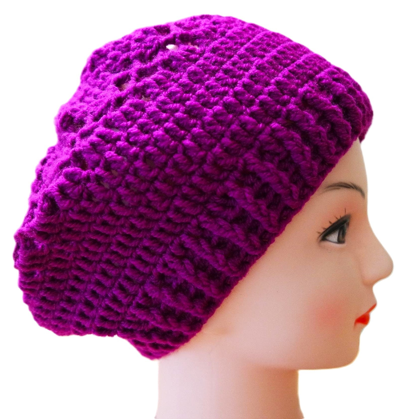 Crochet Hearts Beret Hat Pattern Pdf + Video - Etsy