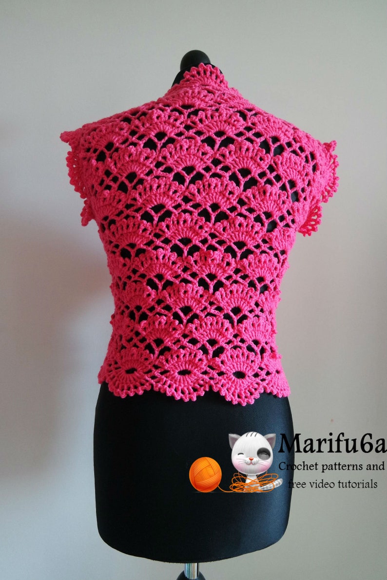 Crochet Shell Bolero Shrug Pattern Pdf 85 by Marifu6a - Etsy Ireland