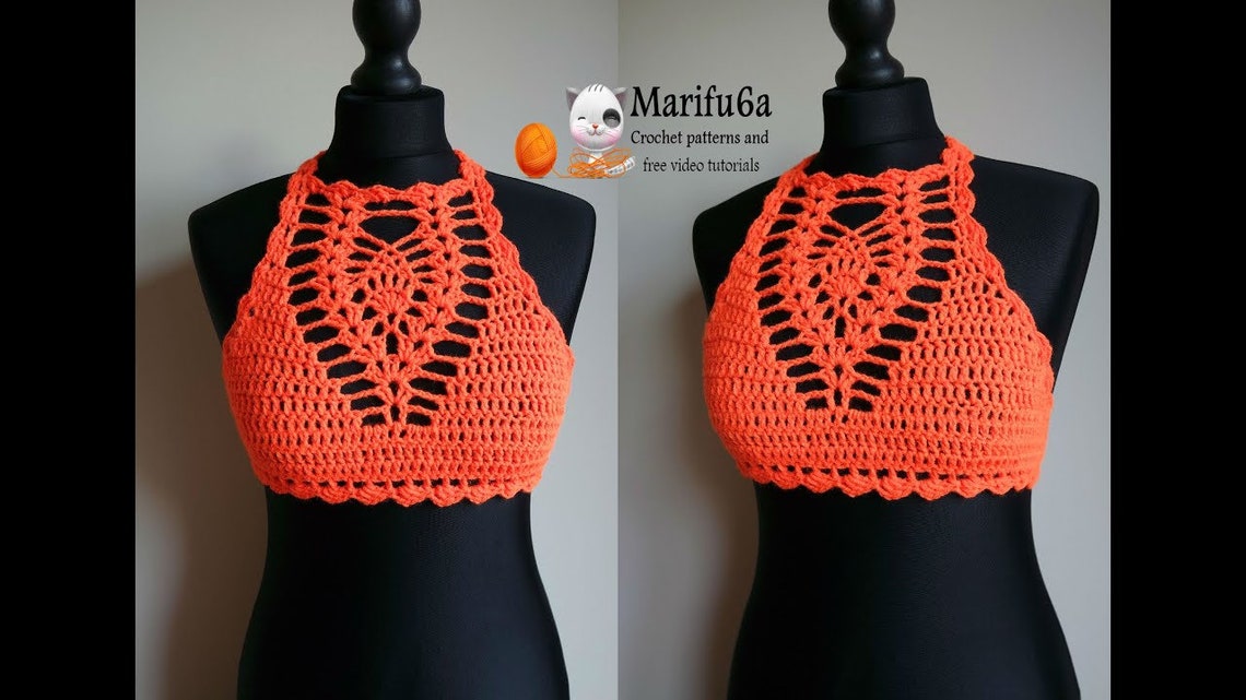 How to Crochet Easy Halter Top All Sizes Pattern by Marifu6a - Etsy