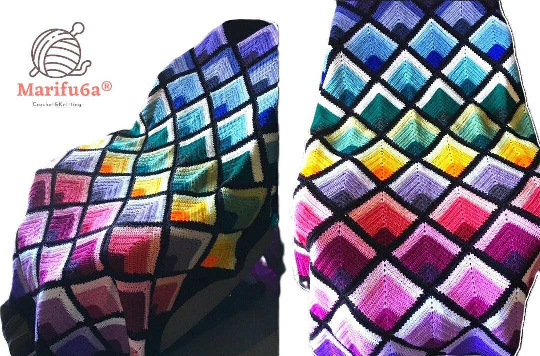 Crochet 3D Blanket Afghan Rug Pattern Pdf Video - Etsy