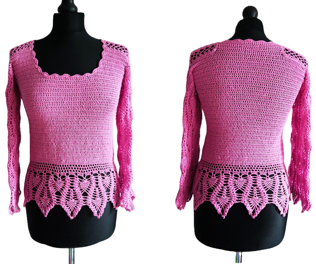 Crochet Lace Pineapple Pullover Pattern Pdf + Video - Etsy