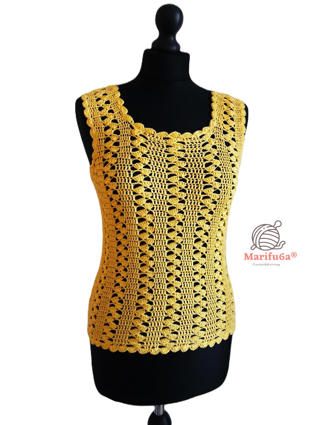 Crochet Easy Yellow Top Pattern Pdf + Video - Etsy