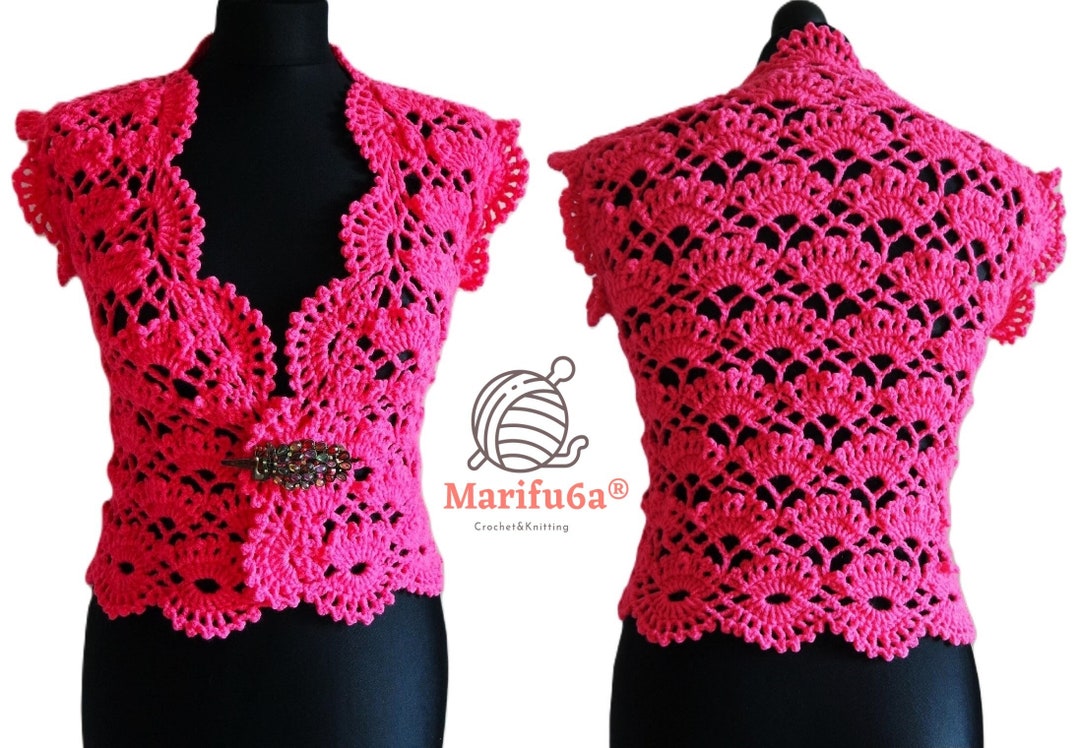 Crochet Shell Bolero Shrug Pattern Pdf + Video - Etsy