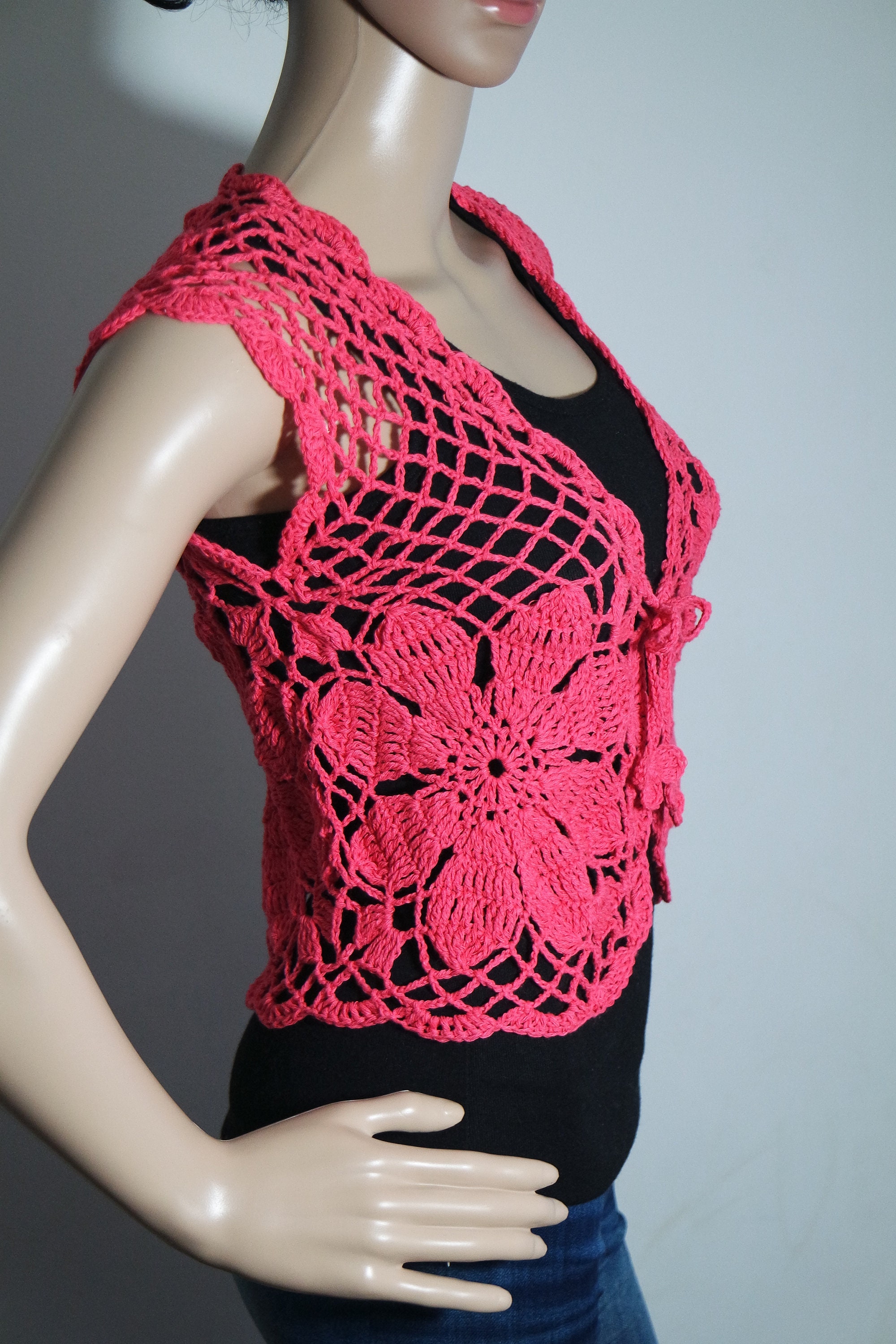 Crochet pattern coral flower bolero shrug by marifu6a | Etsy