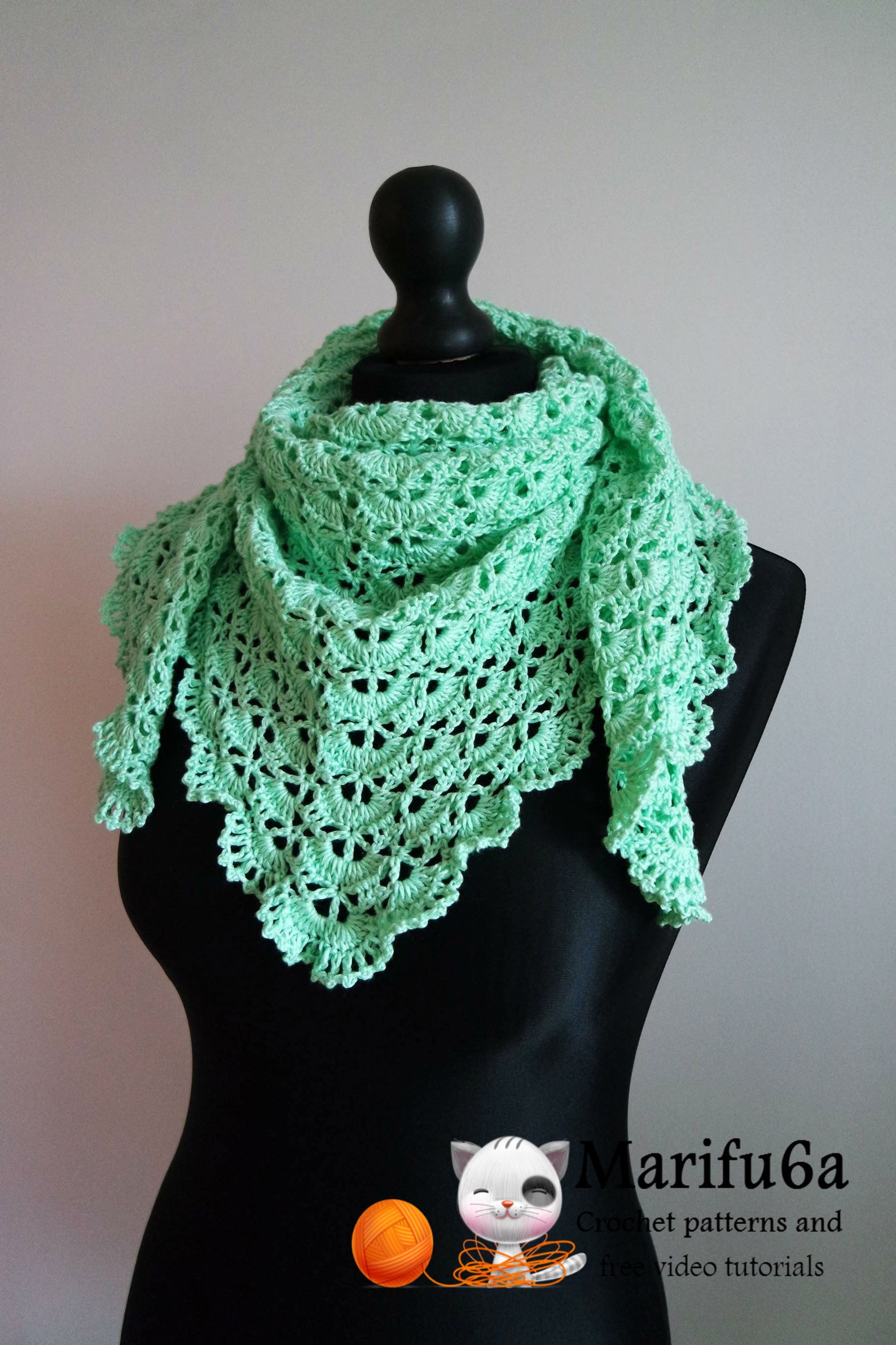 Spring Crochet Triangle Wrap Shawl Pattern Pdf 83 by Marifu6a | Etsy