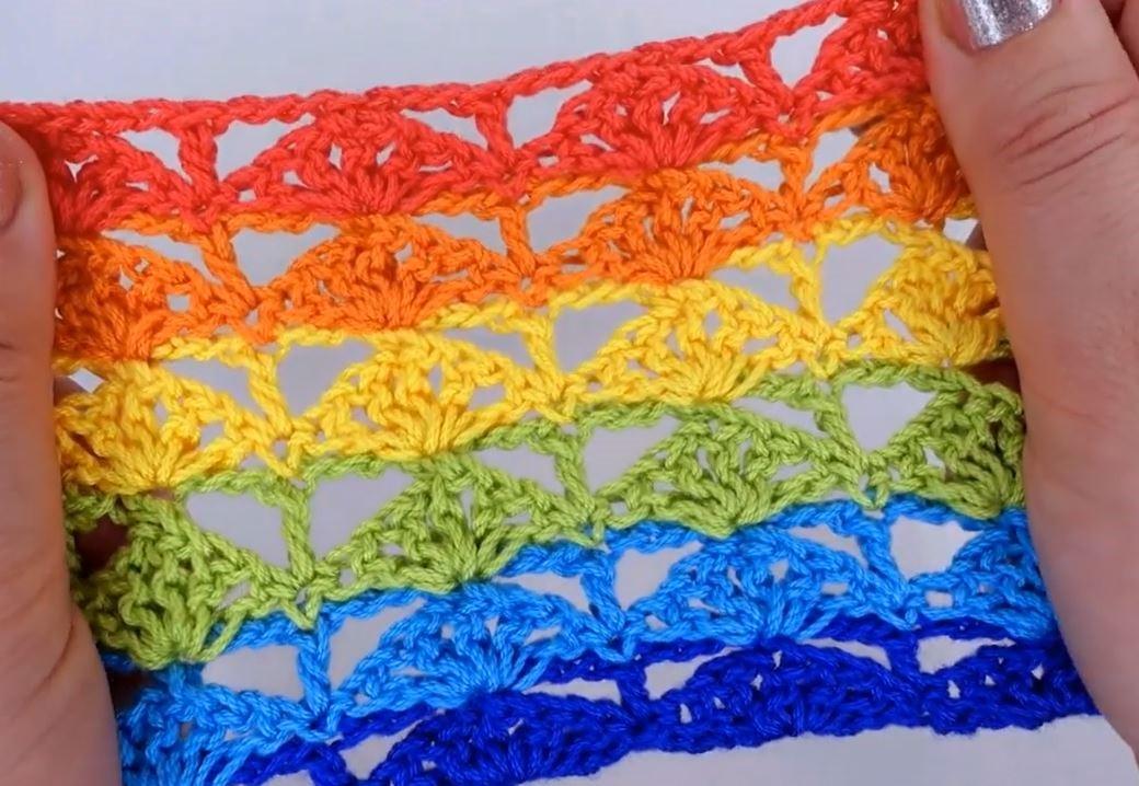 Crochet Pattern Small Shells Stitch Blanket, Afghan, Rug, Step by Step ...