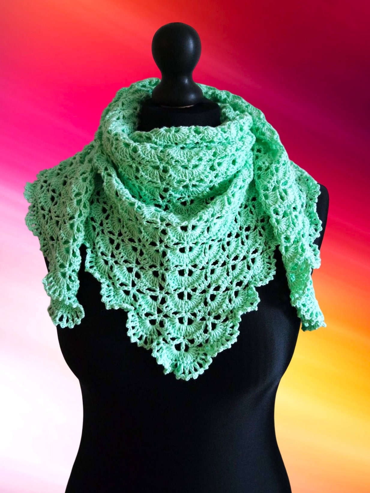 Spring Crochet Triangle Wrap Shawl Pattern Pdf - Etsy