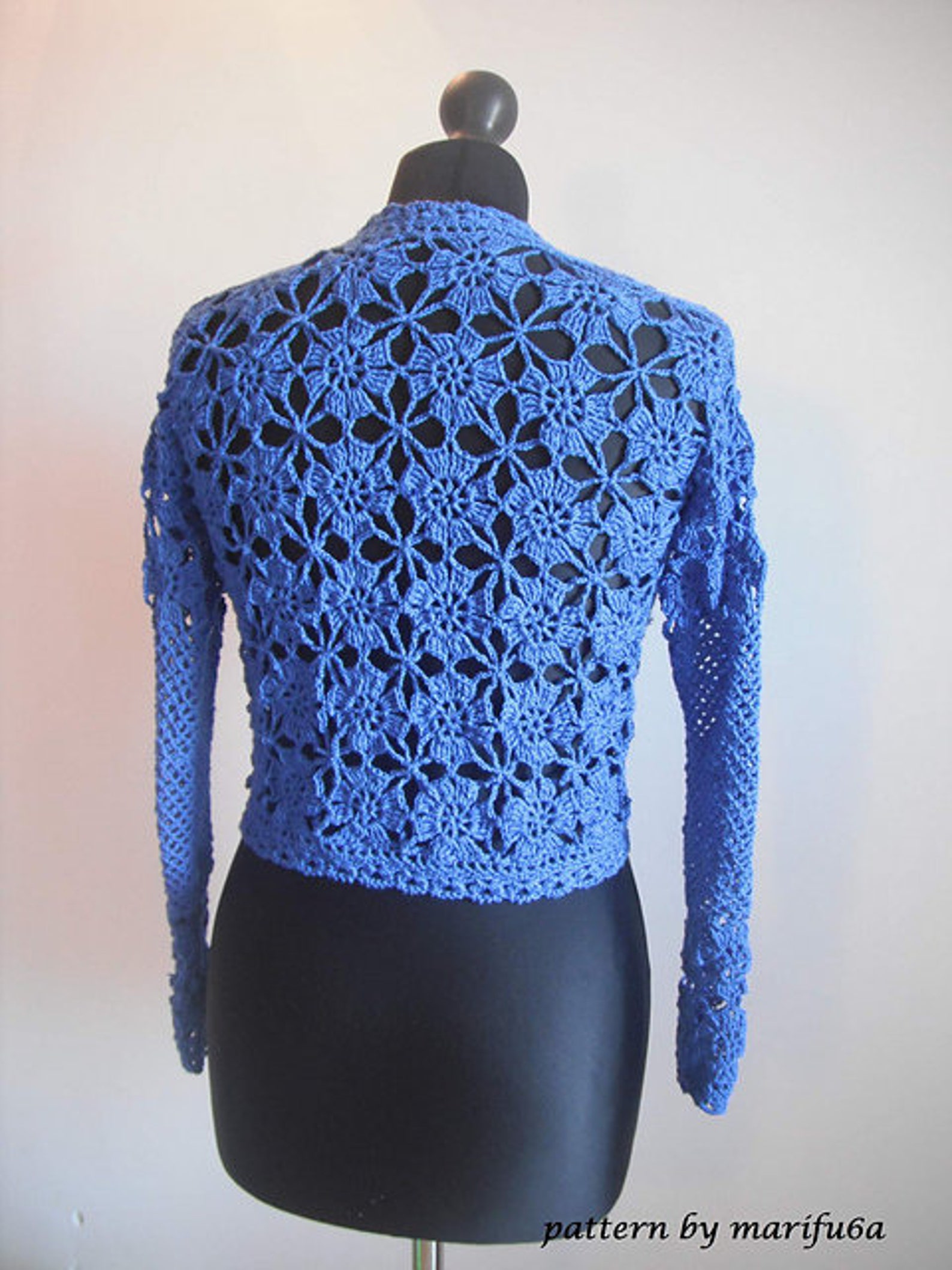 Elegant Crochet Jacket With Motifs Pattern Pdf - Etsy