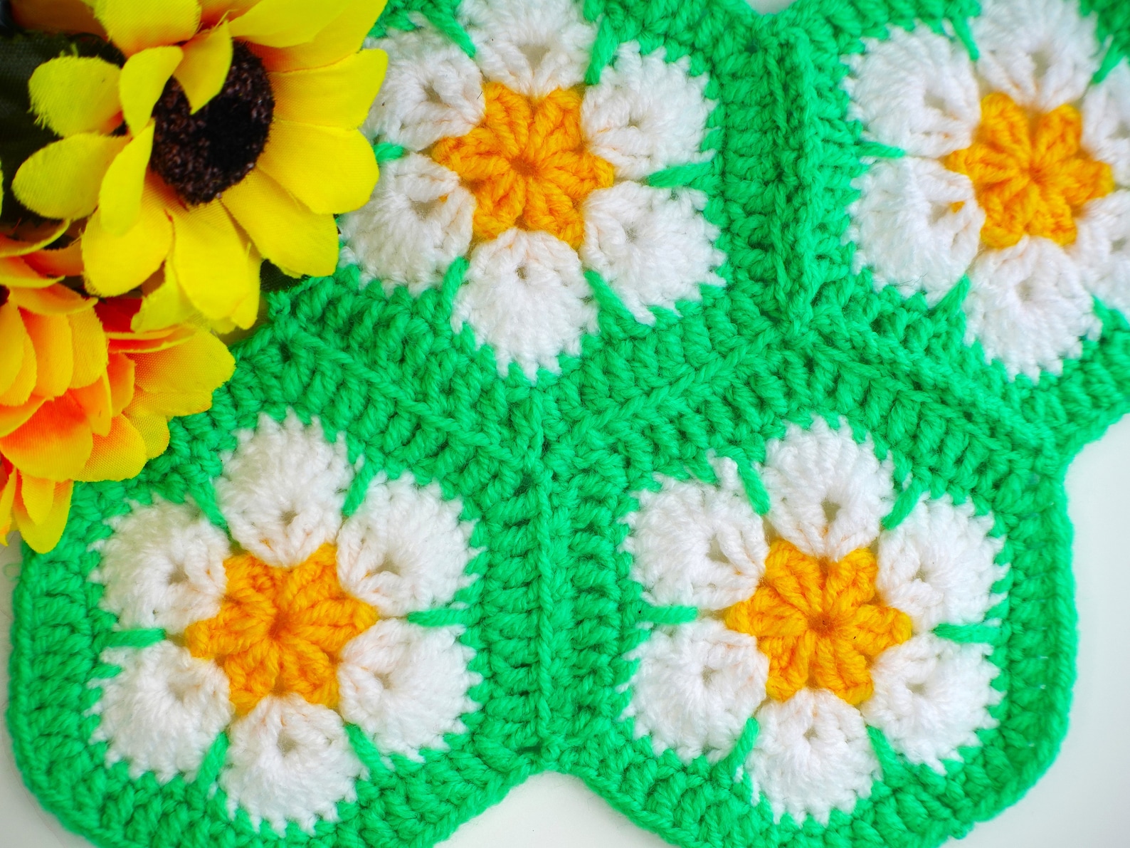 Crochet Pattern Daisy African Flower Blanket Rug Afghan Pattern Pdf ...