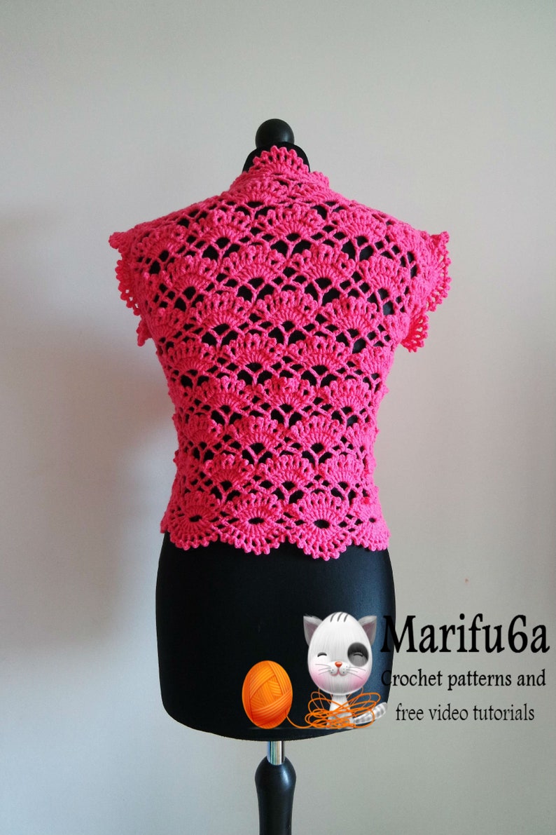 Crochet Shell Bolero Shrug Pattern Pdf 85 by Marifu6a - Etsy Ireland