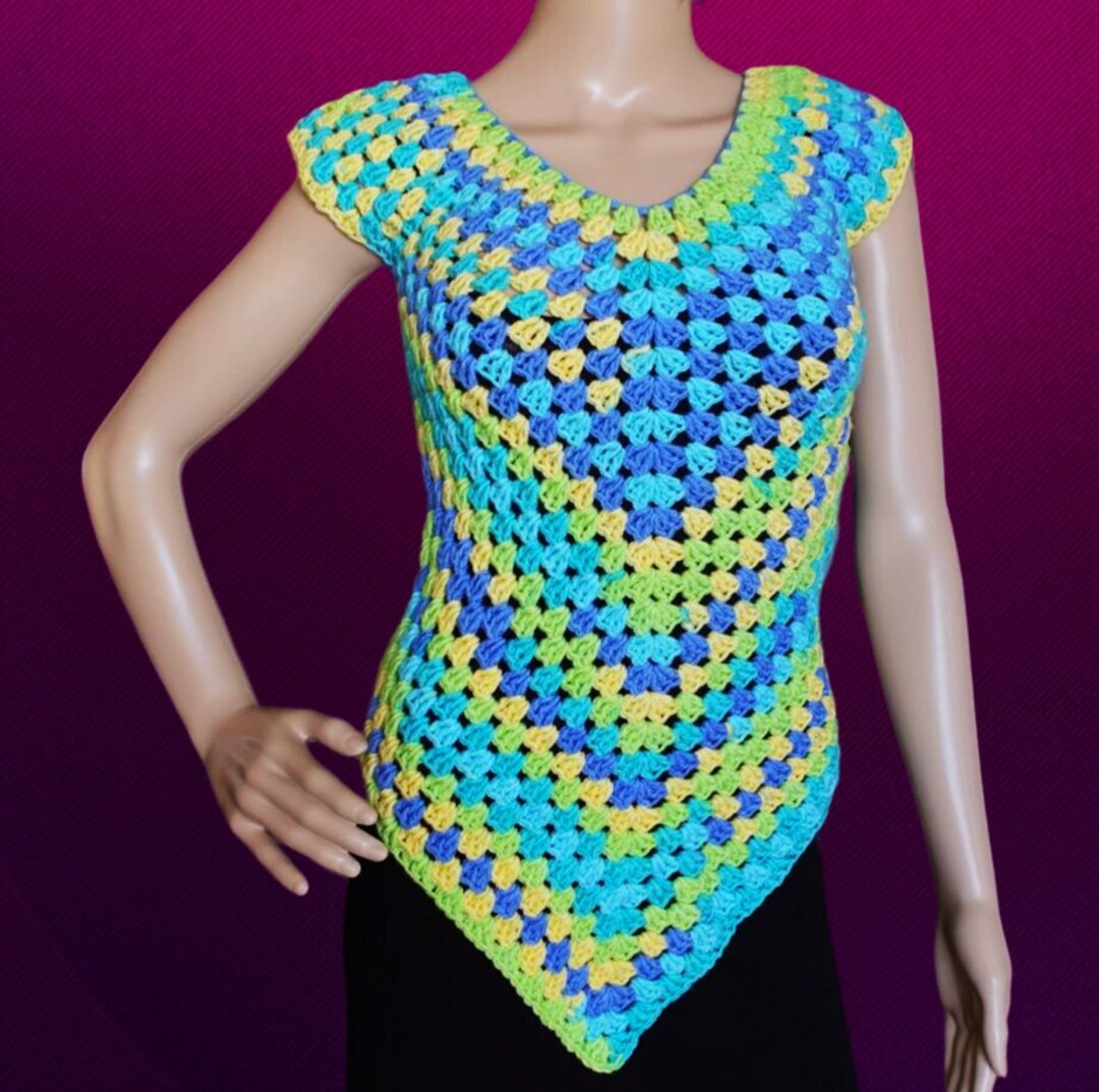 Crochet Easy Diagonal Top All Sizes for Beginners Pattern by Marifu6a ...