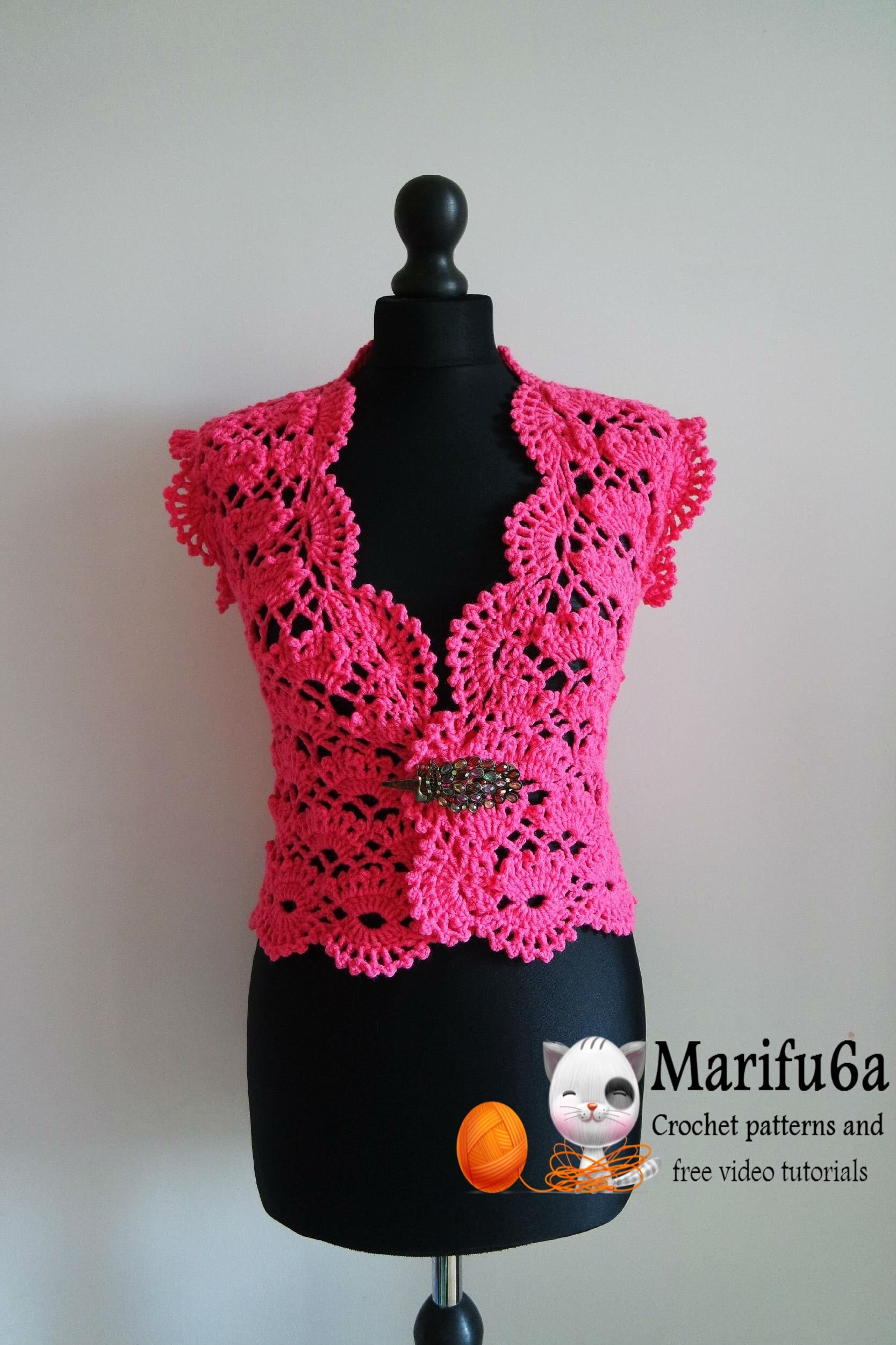 Crochet Shell Bolero Shrug Pattern Pdf 85 by Marifu6a - Etsy Ireland